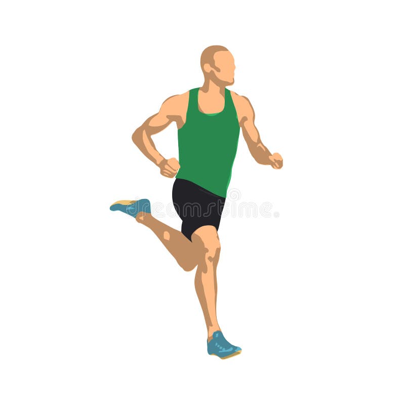 Running Man, Flat Design. Abstract Runner Stock Vector - Illustration ...