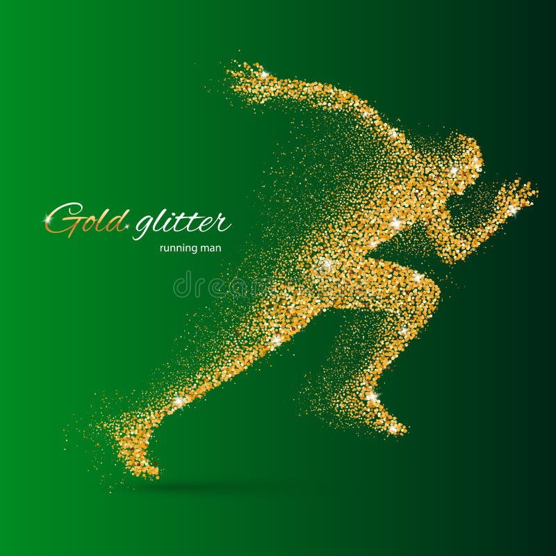 Man running for gold stock vector. Illustration of race - 74446010