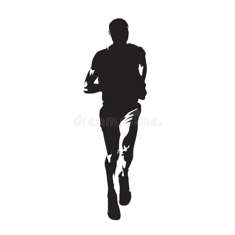 Male Runner Silhouette Front Stock Illustrations – 374 Male Runner ...