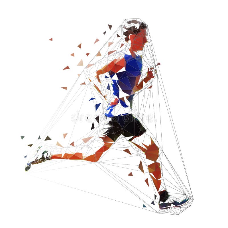 Running Man, Geometric Vector Illustration Stock Vector - Illustration ...