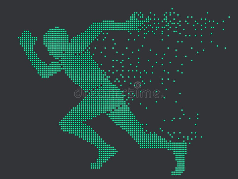 Running Man, Graphics,composed of Mosaic Particle. Stock Illustration ...