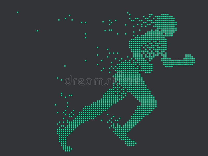 Running Man Composed of Colored Dots, Vector Illustration Stock Vector ...