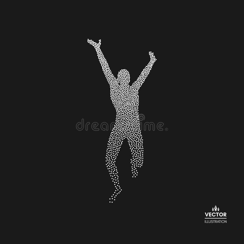 Running Man. Leadership Concept. Dotted Silhouette of Person Stock ...