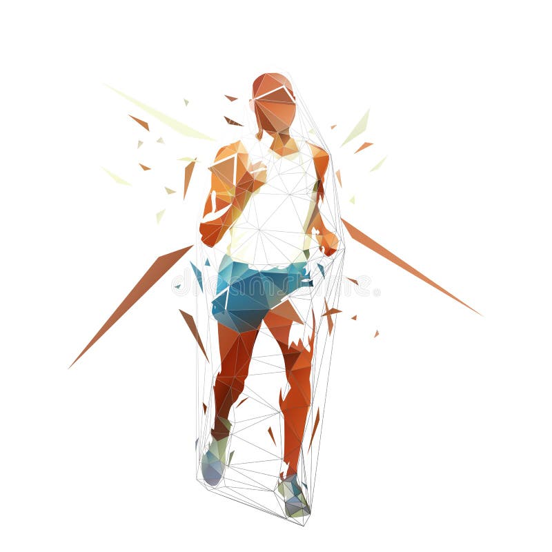 Running Man. Low Polygonal Isolated Geometric Vector Illustration from ...