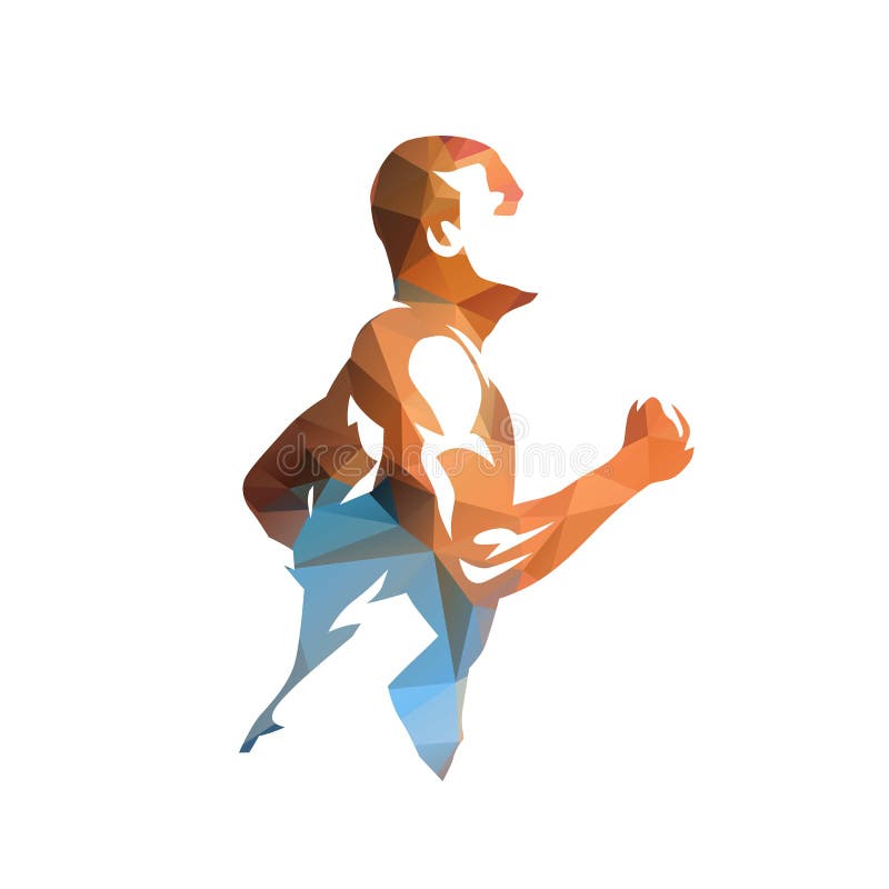 Running Man, Low Polygonal Abstract Isolated Vector Illustration. Run ...