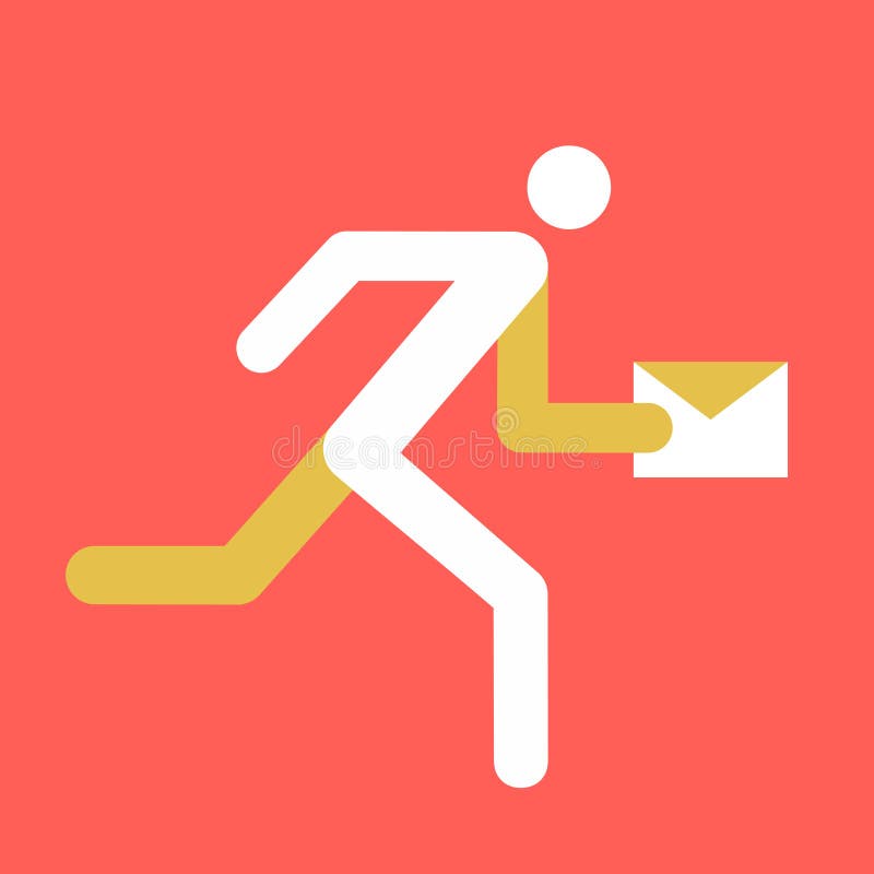 Running man with mail stock vector. Illustration of active - 103282322