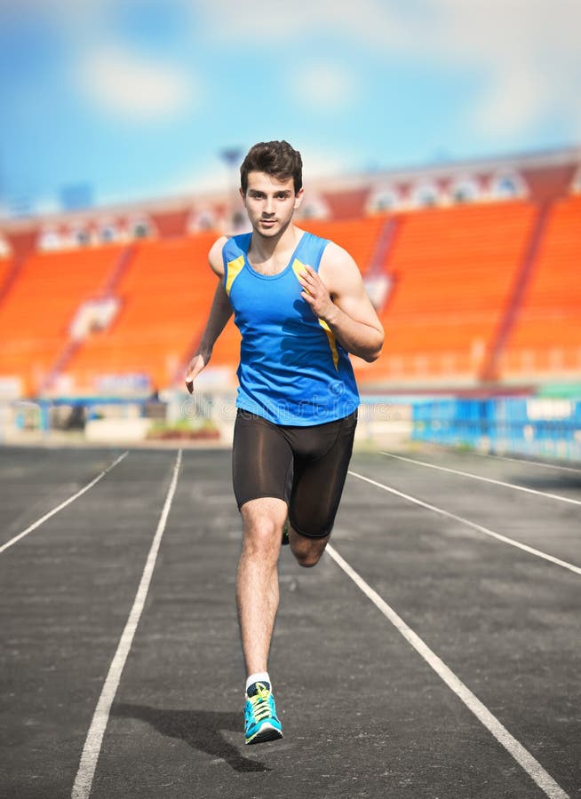 Running man stock image. Image of muscular, coaching - 60892065