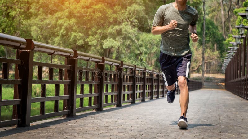 Running man. Male runner at sprinting speed training for maratho ...