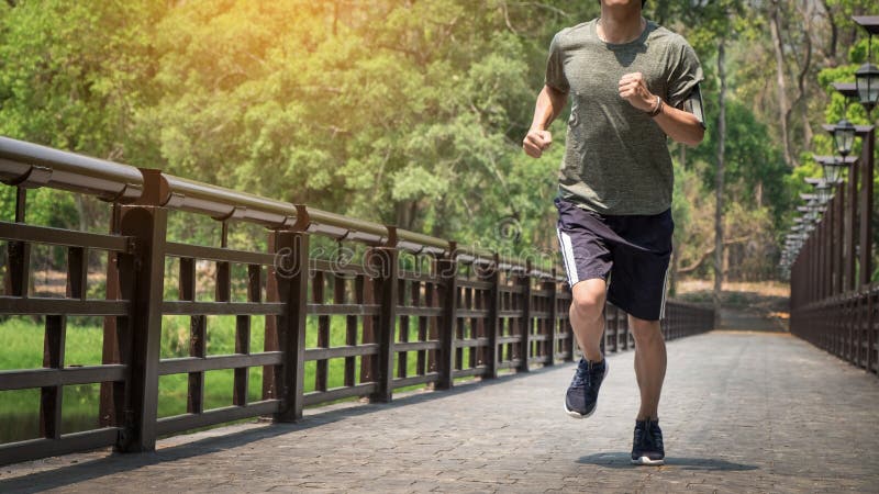 Running Man. Male Runner at Sprinting Speed Training for Marathon ...