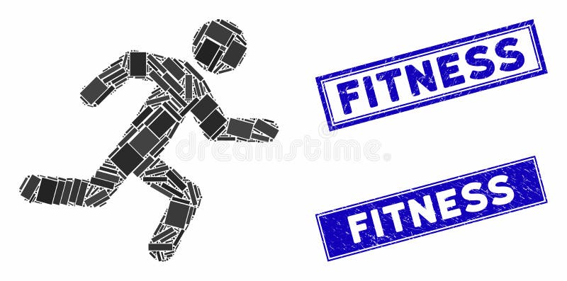 Running Man Mosaic and Grunge Rectangle Fitness Stamp Seals Stock ... Running Man Mosaic and Grunge Rectangle Fitness Stamp Seals Stock ...