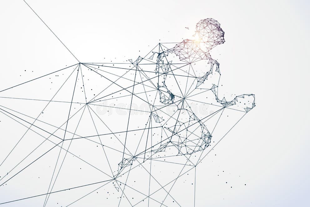 Running Man,Network Connection Turned into. Stock Illustration ...