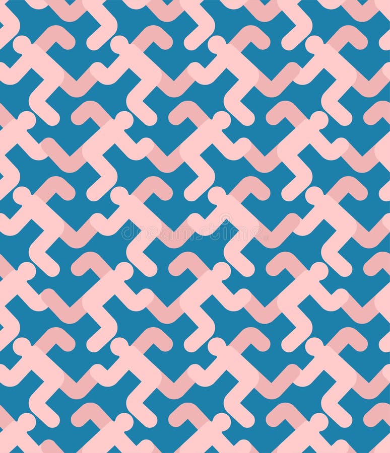Running Man Pattern Seamless. Run Background. Vector Ornament Stock ...