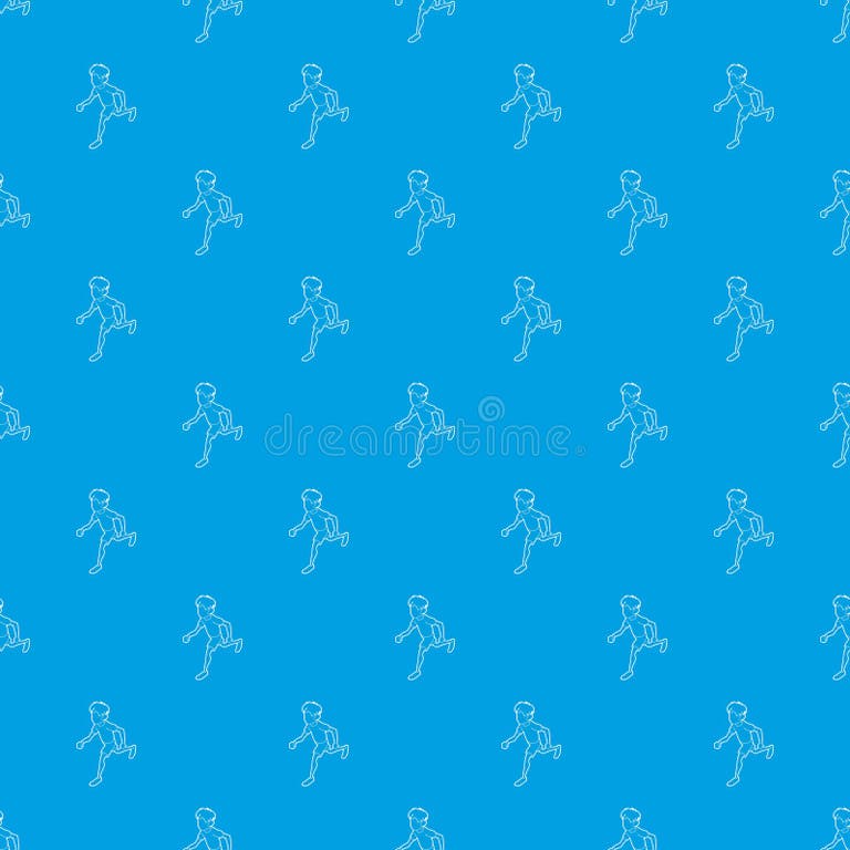 Running Man Pattern Vector Seamless Blue Stock Vector - Illustration of ...