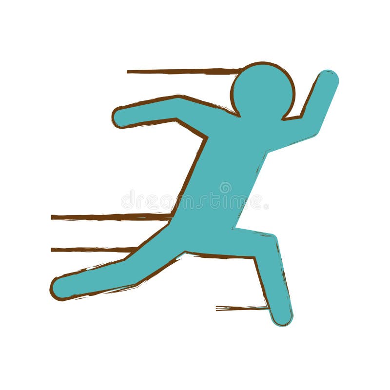 Running Man Pictogram Icon Image Stock Illustration - Illustration of ...