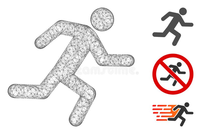 Running Man Polygonal Web Vector Mesh Illustration Stock Vector ...