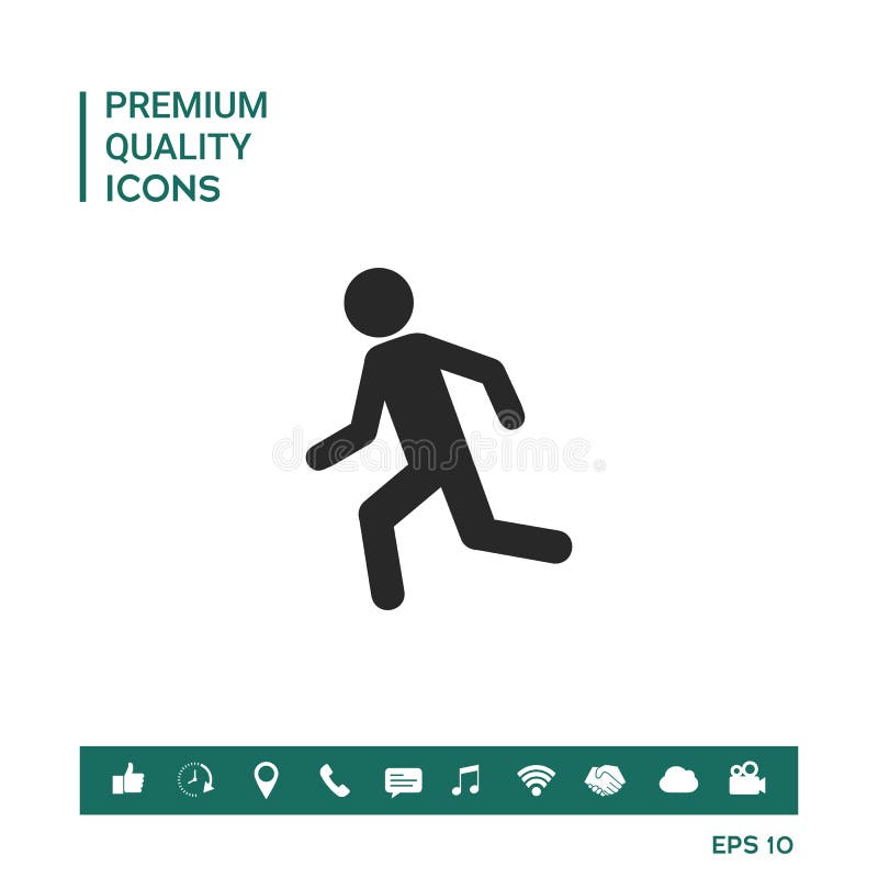 Running man, run icon stock vector. Illustration of sign - 108870040