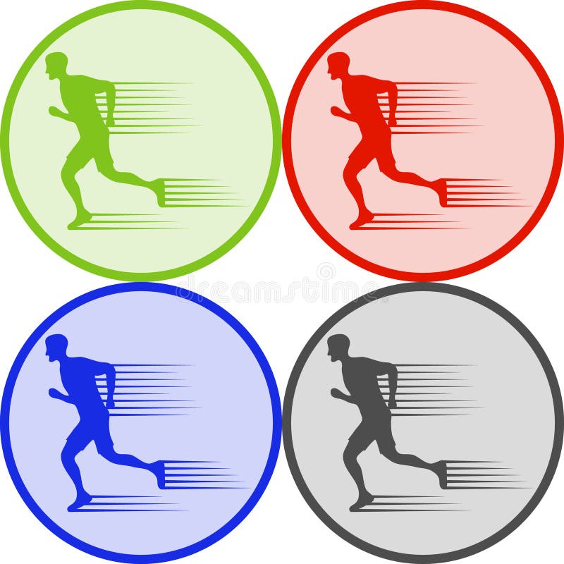 Man Running Circle Icon Stock Illustrations – 881 Man Running Circle ...