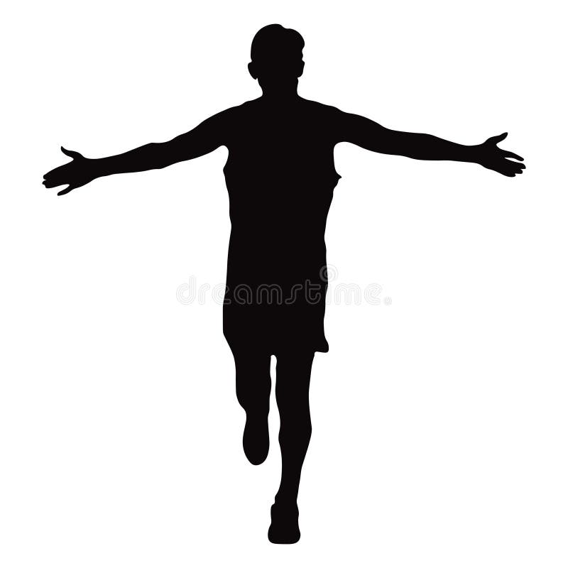Running Man Silhouette with Flat Design. Isolated Vector Illustration ...