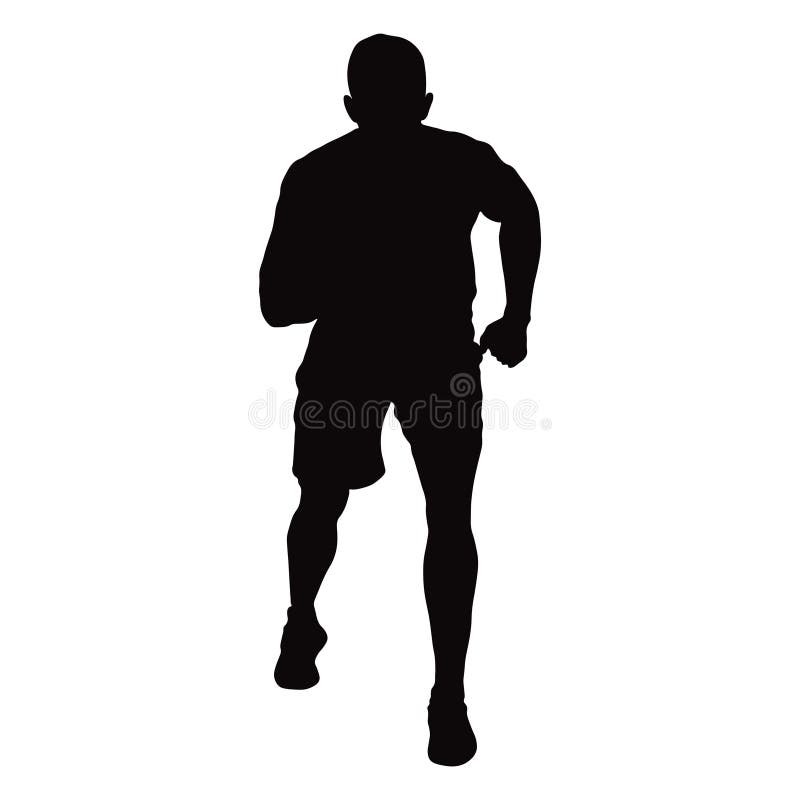 Running Man Silhouette with Flat Design. Isolated Vector Illustration ...