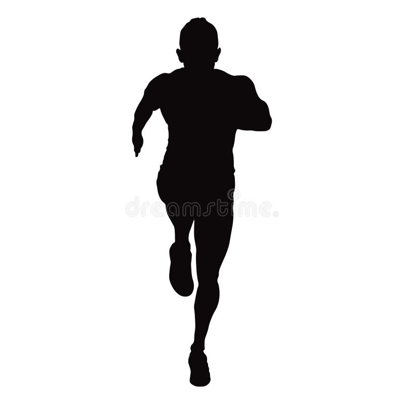 Running Man Silhouette with Flat Design. Isolated Vector Illustration ...