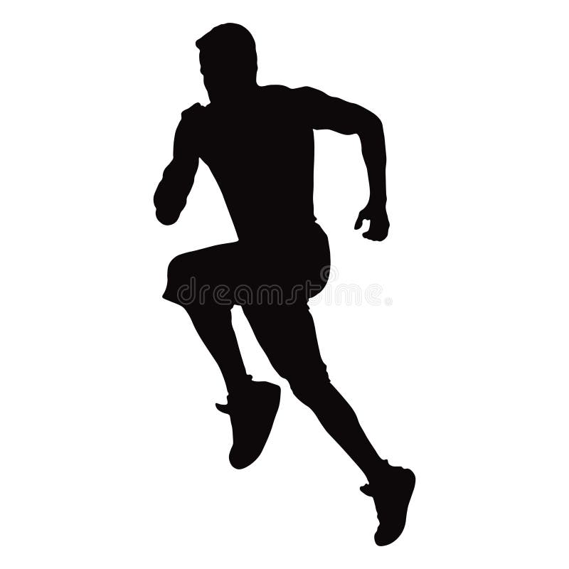 Running Man Silhouette with Flat Design. Isolated Vector Illustration ...