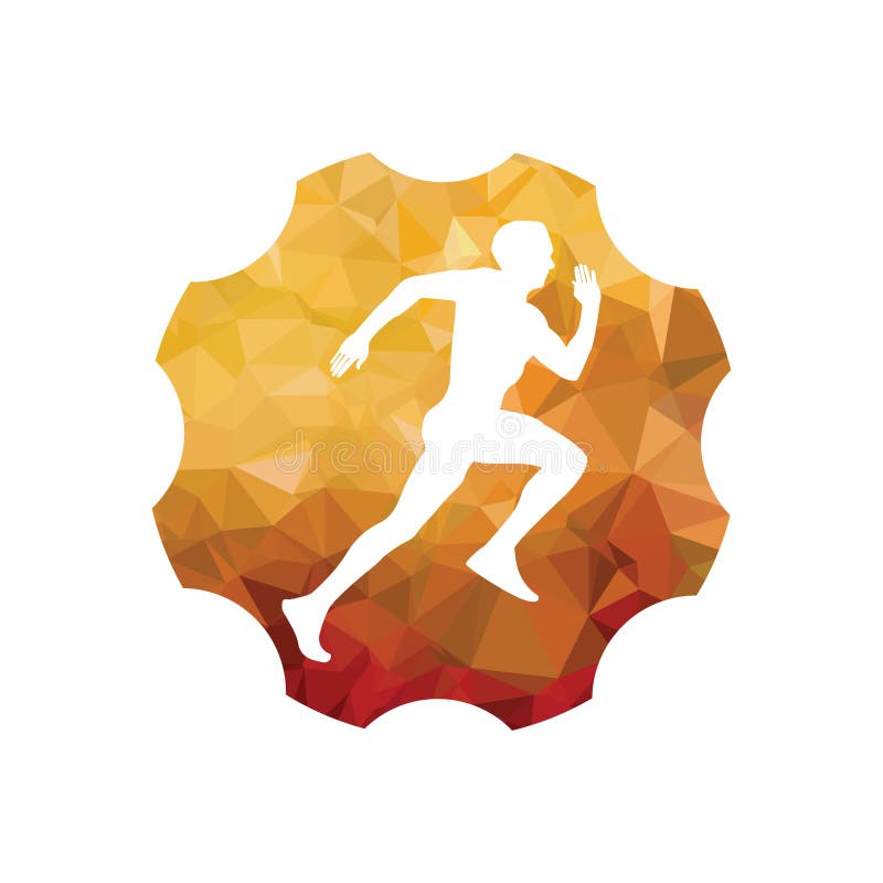Running Man Silhouette. Triangular Low Poly Design. Vector Illustration ...