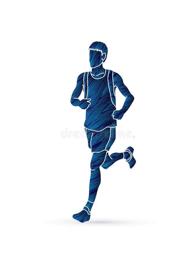 Running Man, Sport Man Sprinter, Marathon Runner Stock Vector ...