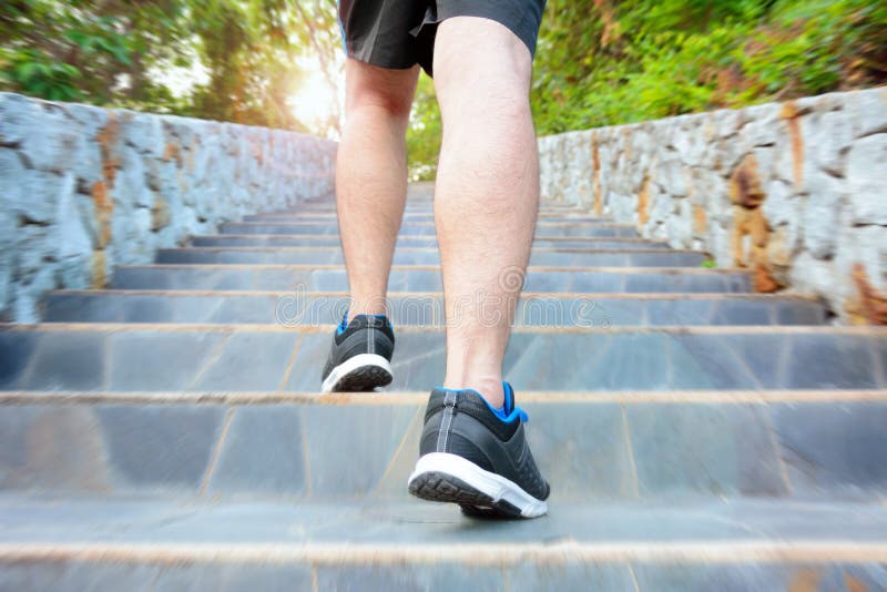 Running man on the stairs stock image. Image of walk - 49160341