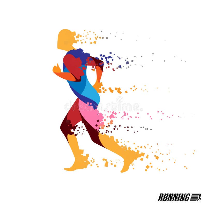 Running Man Vector Colorful Icon Stock Vector - Illustration of fitness ...