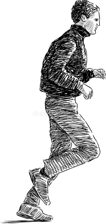 Striding man stock vector. Illustration of doodle, hand - 41061930