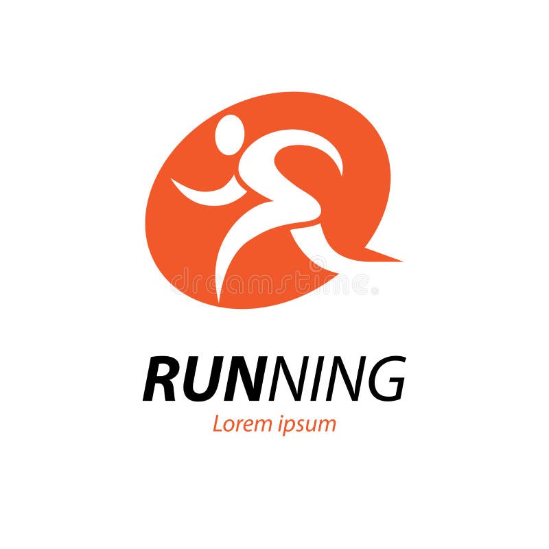 Running Logo With Abstract Runner Silhouette Stock Vector ...