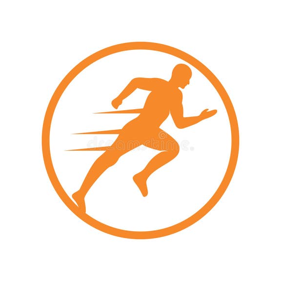 Running man vector symbol. stock vector. Illustration of athletics ...