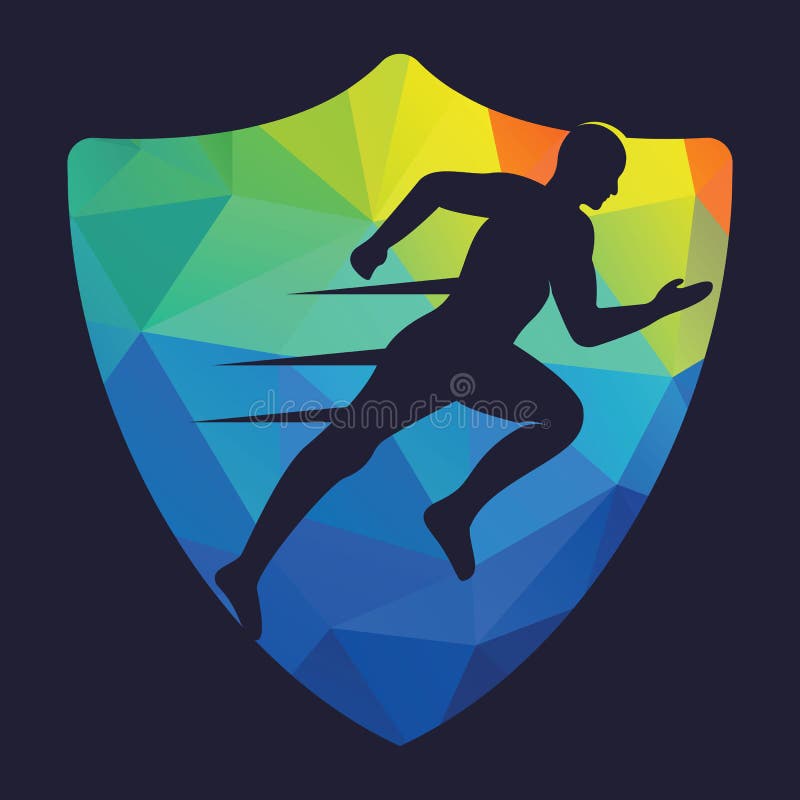 Running man vector symbol. stock vector. Illustration of fast - 267684494