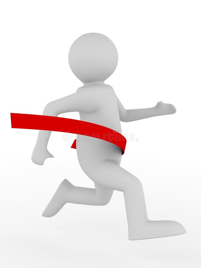 Running Man on White Background. Isolated 3D Stock Illustration ...