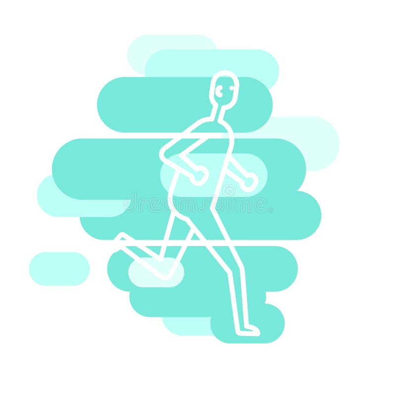 Running Man. White Figure on Colorful Backdrop Stock Illustration ...