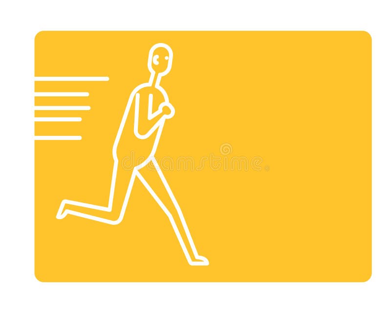 Running Man. White Figure on Colorful Backdrop Stock Illustration ...