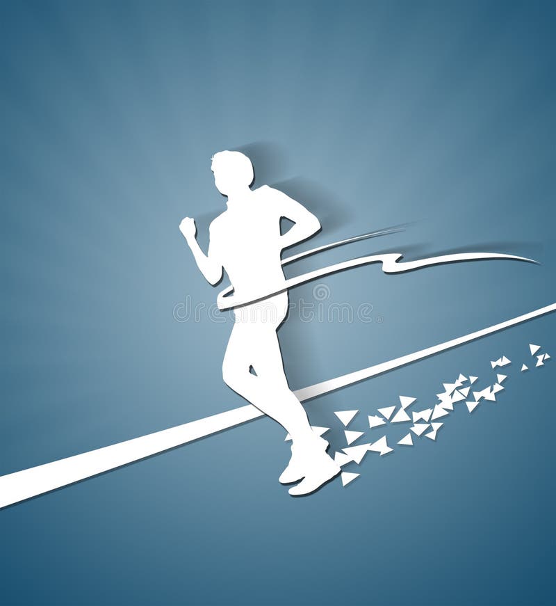 Running Man White Paper Silhouette Stock Illustration - Illustration of ...