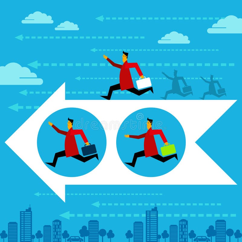 Rowing stock vector. Illustration of path, businessman - 52096114