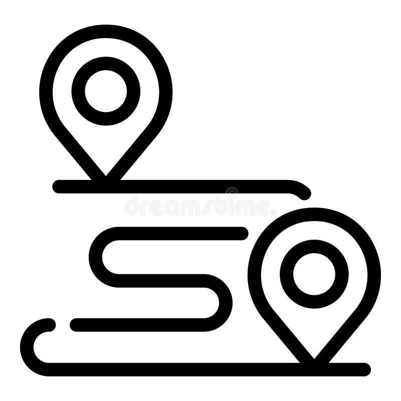 Running Map Icon, Outline Style Stock Vector - Illustration of road ...