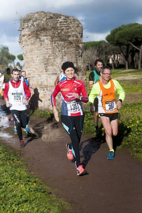 Female Competitor at Marathon of the Epiphany, Rome Stock Image - Image ...