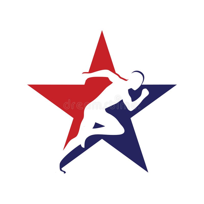 Running Star Logo. Running and Marathon Logo Vector Stock Vector ...