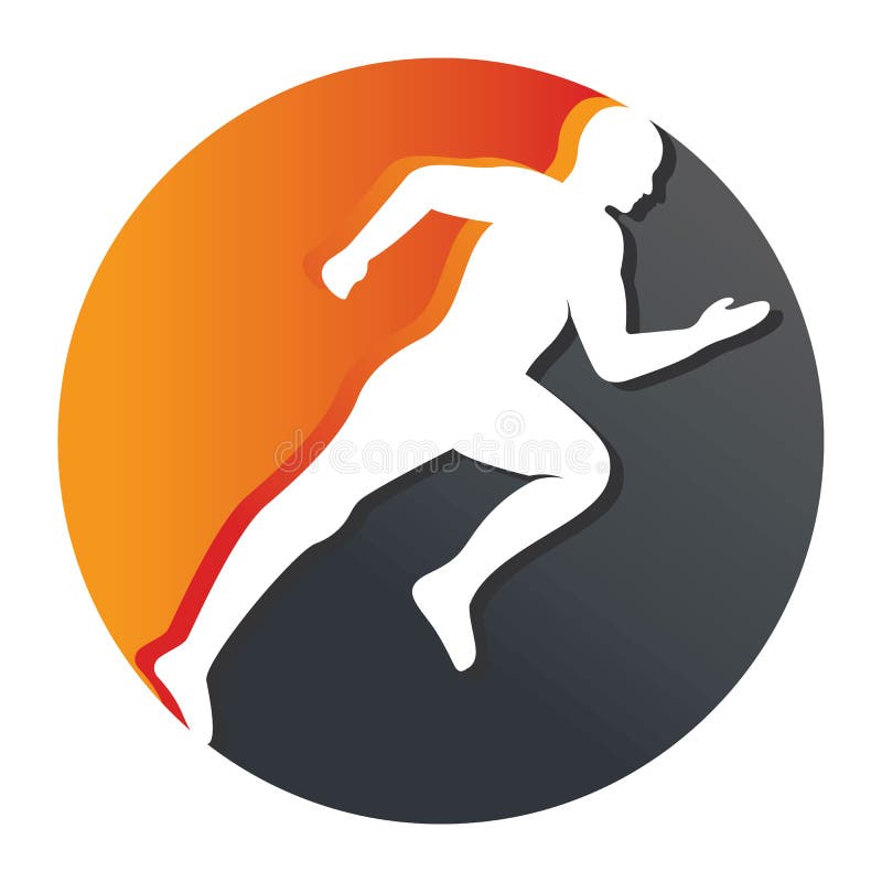 Running man vector symbol. stock vector. Illustration of jogging ...