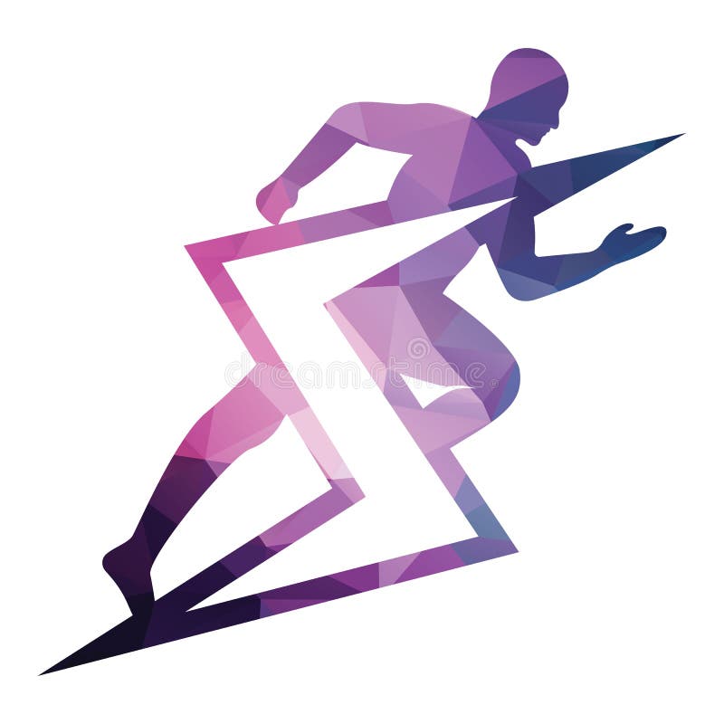Running man vector symbol. stock illustration. Illustration of bolt ...