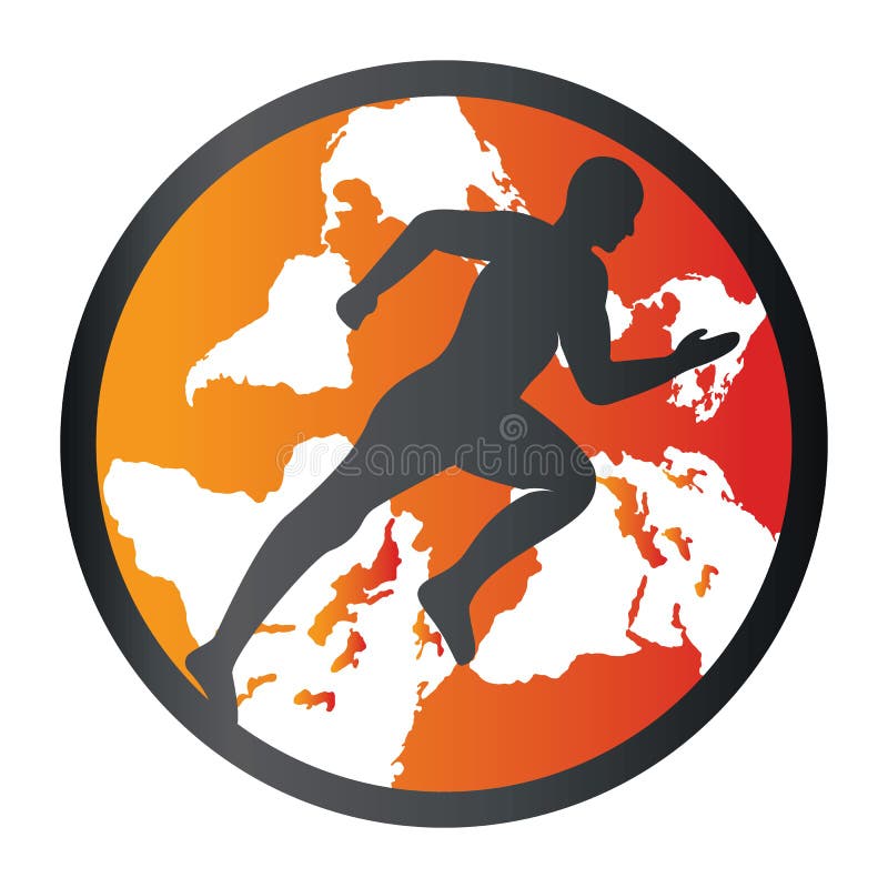 Running man vector symbol. stock vector. Illustration of sportsman ...
