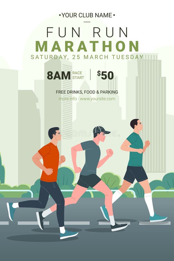 Running Marathon Race Poster Banner Vector Illustration Stock Vector ...