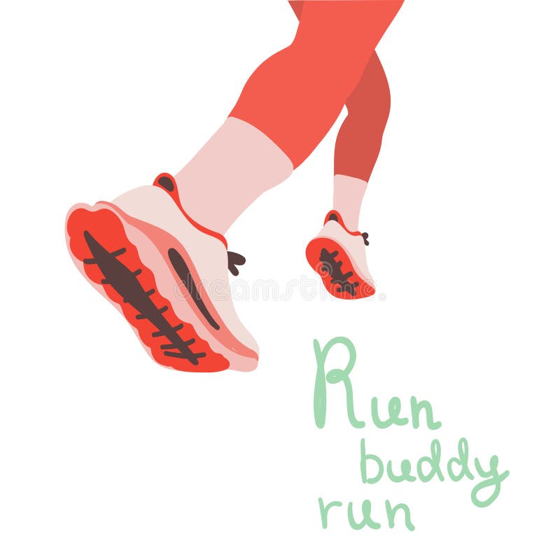 Running Marathone Legs Flat Design Set Stock Vector - Illustration of ...