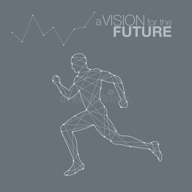 Running Men. Runner. Sports Graphics Particles, Network Connection ...