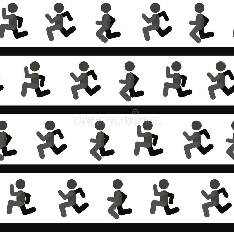 Runner Figure Tile Pattern stock vector. Illustration of seamless ...
