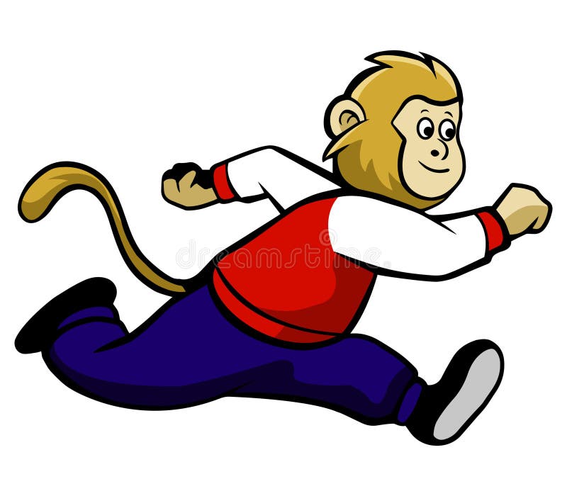 Running Monkey stock vector. Illustration of running - 74365385