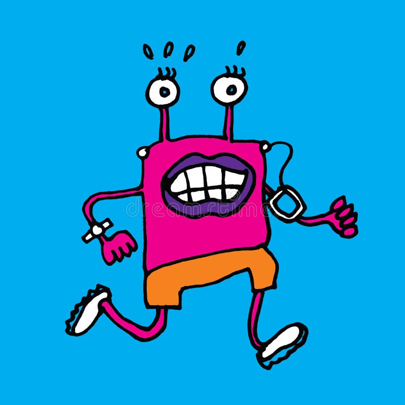 Monster Running stock vector. Illustration of monster - 9696197
